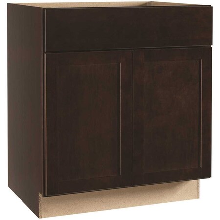 Hampton Bay Shaker Assembled 30 x 34.5 x 21 in. Bathroom Vanity Base Cabinet in Java KVSB30-SJM ...
